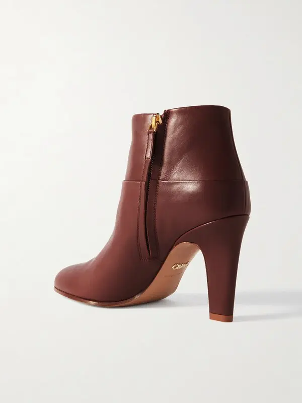 Chloé Eve Leather Ankle Boots - Brown