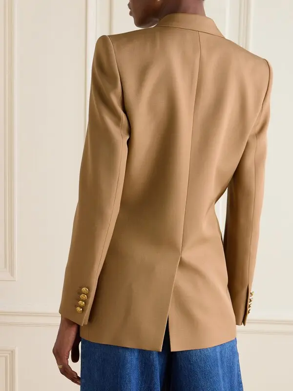 Chloé Double-breasted Grain De Poudre Wool Blazer