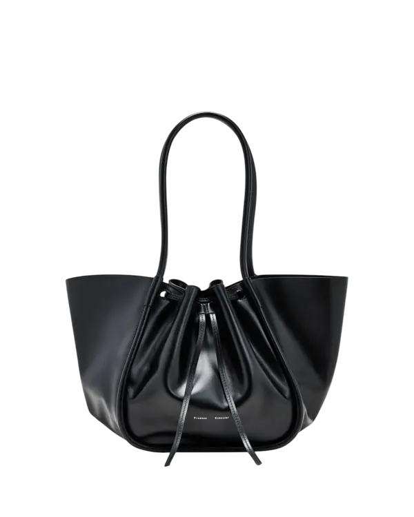 Proenza Schouler Large Ruched Leather Tote Bag - Black