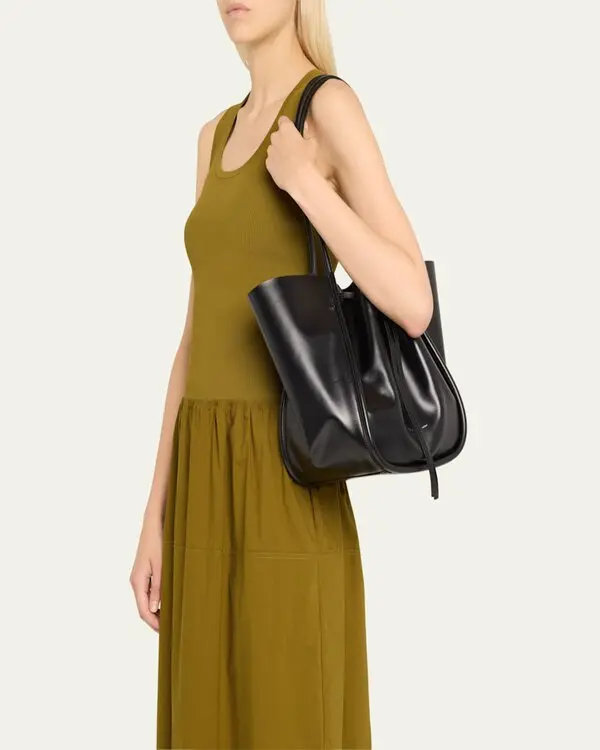 Proenza Schouler Large Ruched Leather Tote Bag - Black
