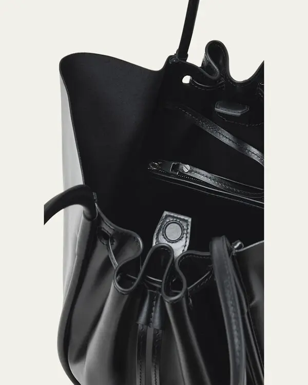 Proenza Schouler Large Ruched Leather Tote Bag - Black