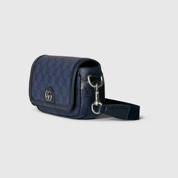 Gucci Ophidia Super Mini Shoulder Bag Gg Canvas - Blue | Editorialist