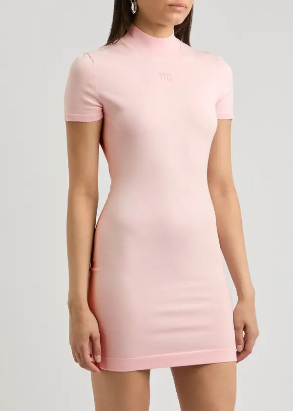 Alexander Wang Logo-embossed Knitted Mini Dress