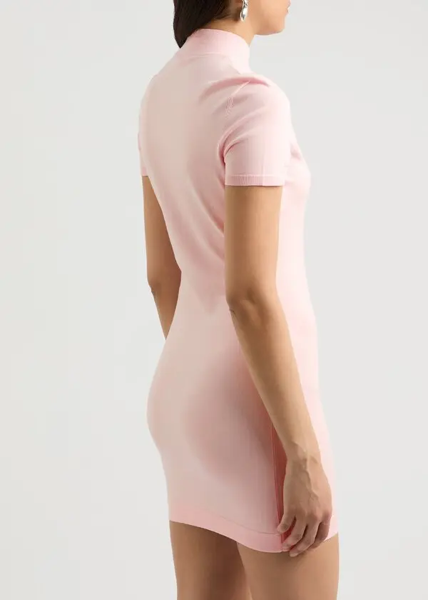 Alexander Wang Logo-embossed Knitted Mini Dress