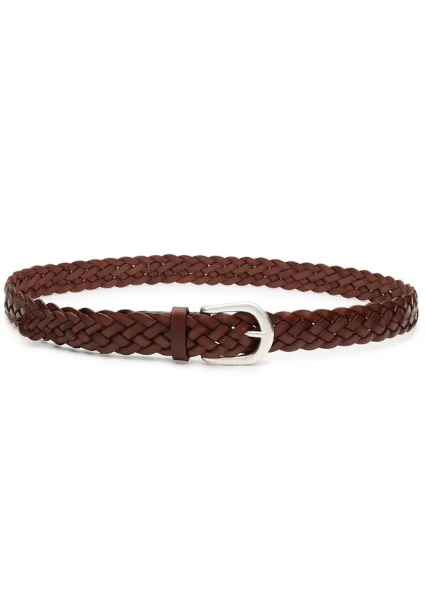 Anderson's Woven Leather Belt - Brown