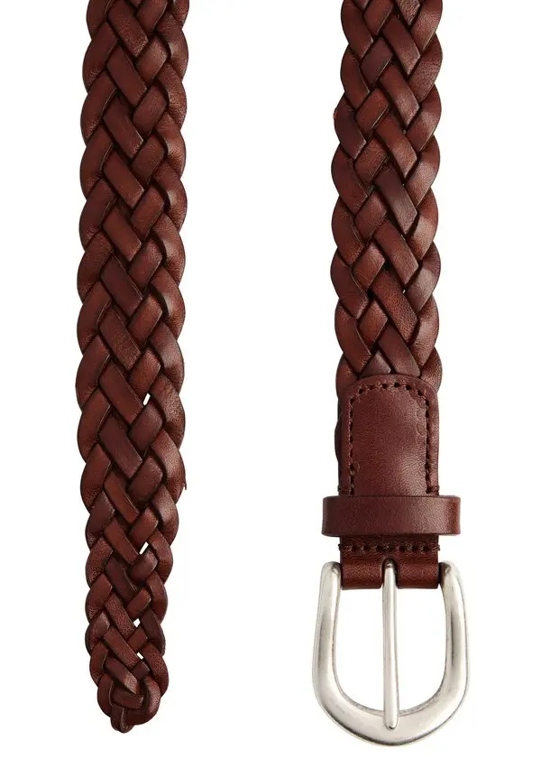 Anderson's Woven Leather Belt - Brown