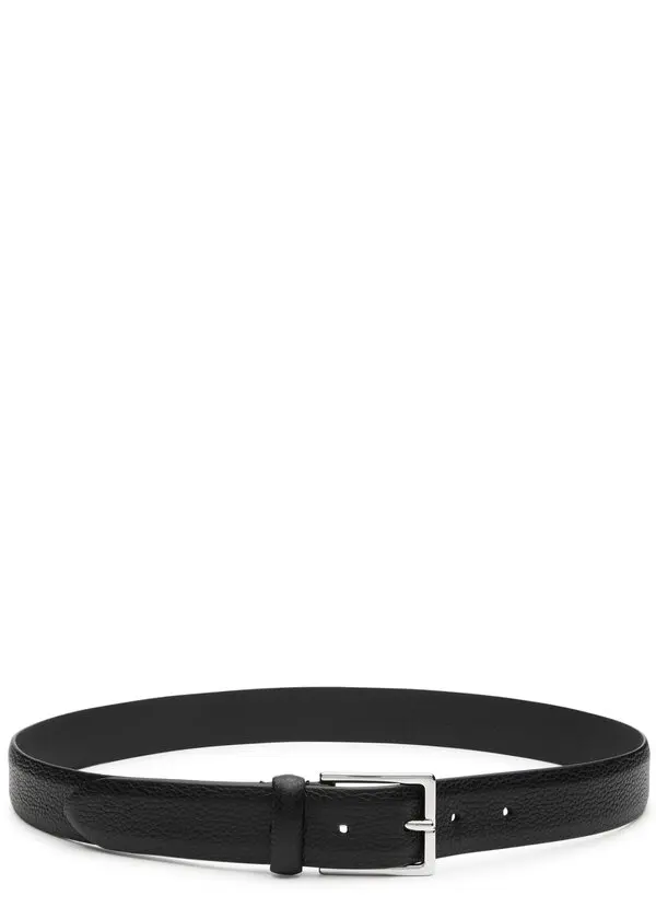 Anderson's Grained Leather Belt - Black