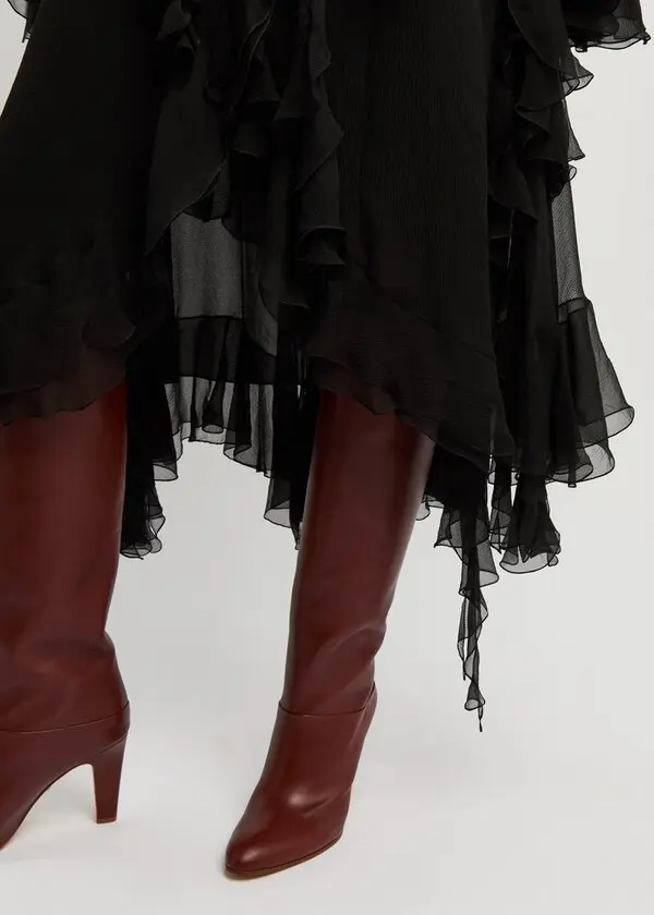 Chloé Layered Silk-chiffon Midi Dress