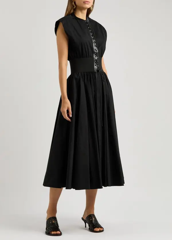 alaia lace midi dress ALAIA Python Lace Knit Midi Dress