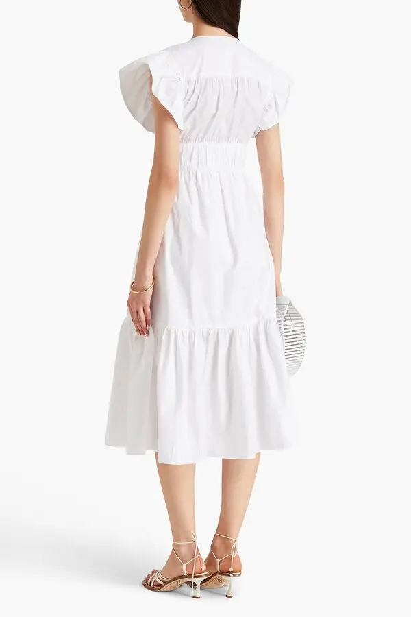 derek lam 10 crosby ella pleated cotton midi-dress Derek Lam 10 Crosby Ella Pleated Cotton Midi-Dress