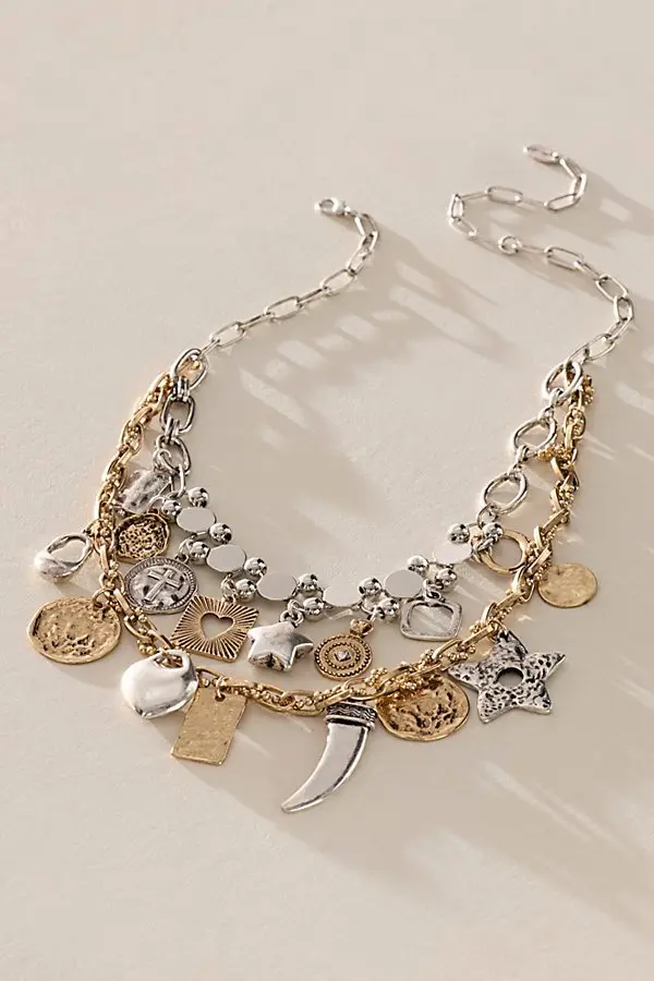 Free People Maxamillion Charm Necklace - Evening Out