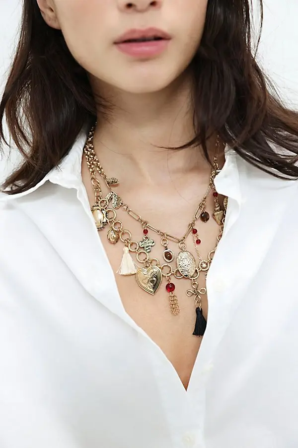 Free People Maxamillion Charm Necklace - Fall Insprired