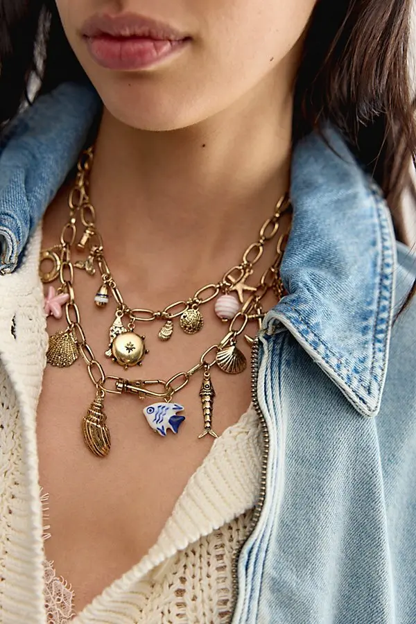 Free People Maxamillion Charm Necklace - Nautical Theme