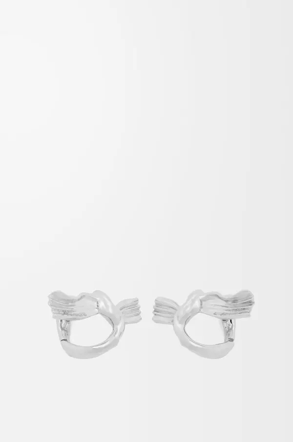 Loewe X Lynda Benglis Knuckle Not Earrings - White Gold