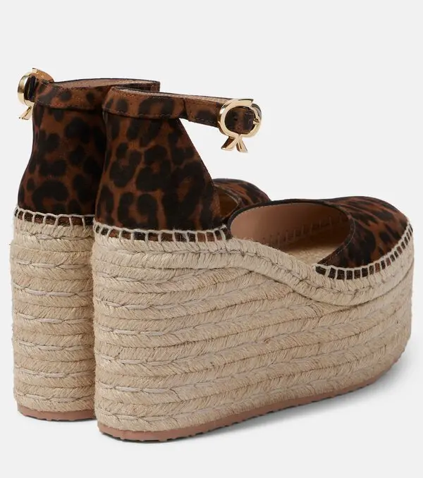 GIANVITO ROSSI Leopard-print Espadrille Wedges - Multicoloured
