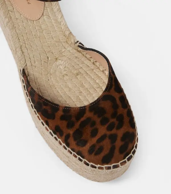 GIANVITO ROSSI Leopard-print Espadrille Wedges - Multicoloured