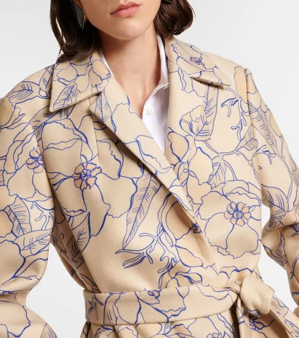 Dries Van Noten Floral Wool-blend Trench Coat