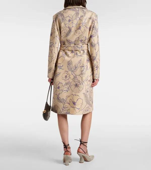 Dries Van Noten Floral Wool-blend Trench Coat