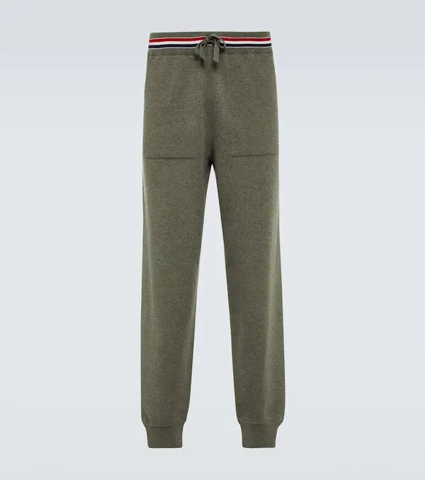 Thom Browne Rwb Stripe Cashmere Sweatpants - Green