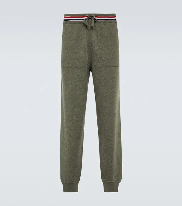 Thom Browne Rwb Stripe Cashmere Sweatpants - Green