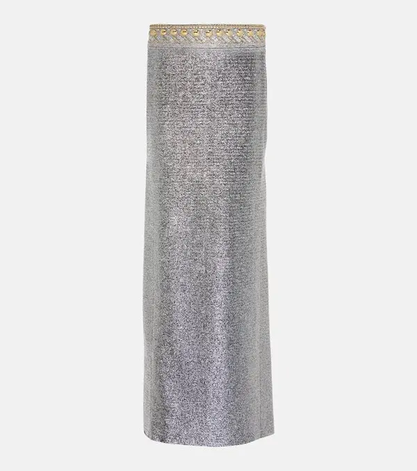 Rabanne Embellished Maxi Skirt - Silver