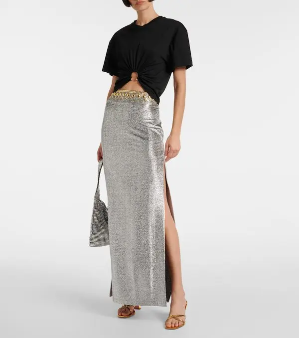 Rabanne Embellished Maxi Skirt - Silver