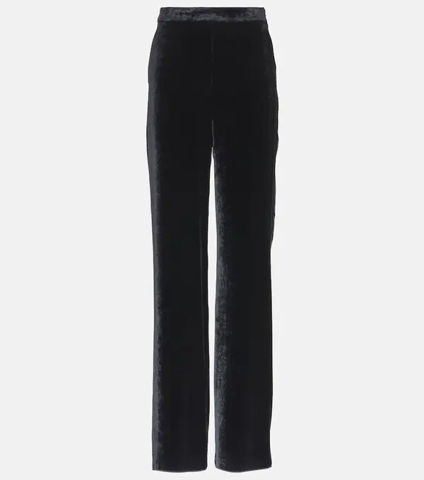 Etro Velvet Straight Trousers - Black