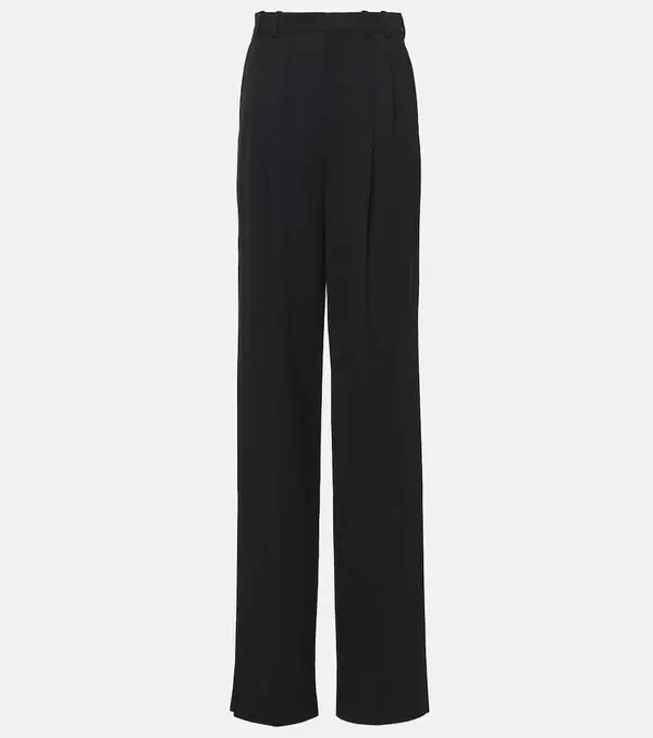 Saint Laurent High-rise Wool Wide-leg Pants