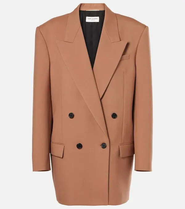 Saint Laurent Double-breasted Wool Gabardine Blazer