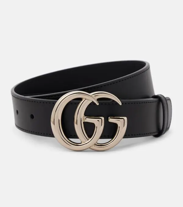 Gucci Gg Marmont Leather Belt - Black