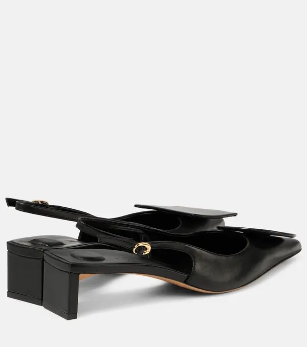 Jacquemus Les Slingbacks Duelo Leather Pumps - Black