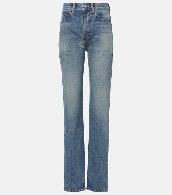 Saint Laurent High-rise Straight Leg Jeans