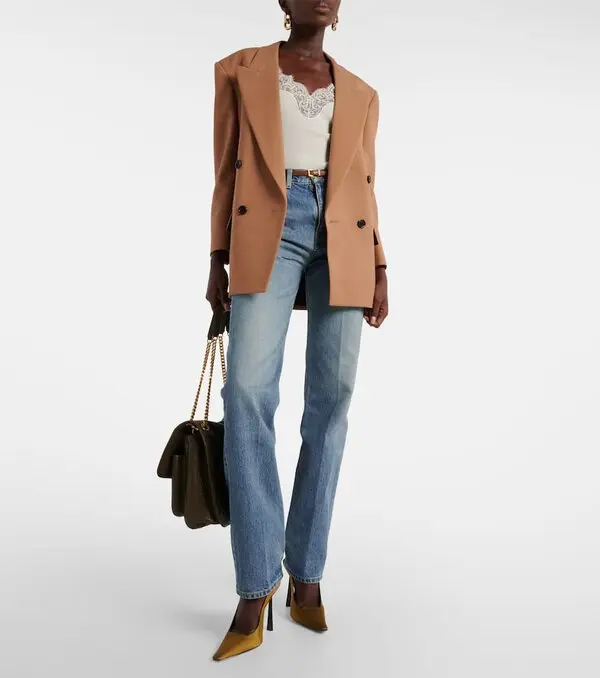 Saint Laurent High-rise Straight Leg Jeans