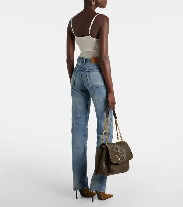Saint Laurent High-rise Straight Leg Jeans