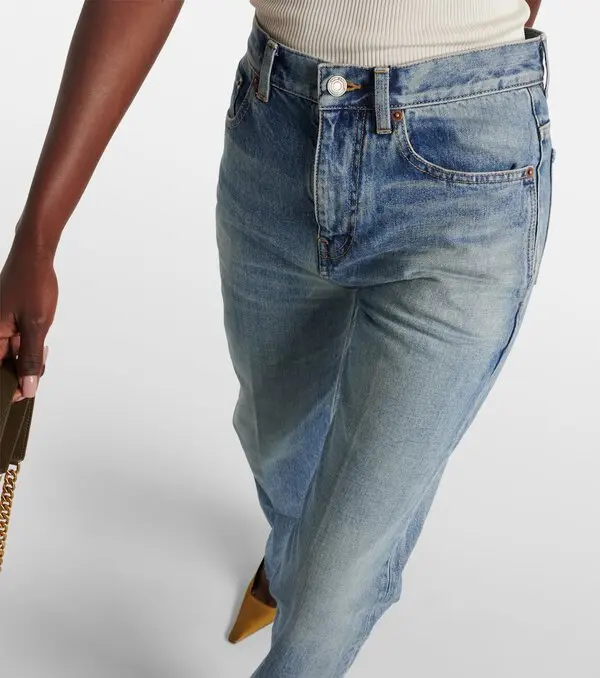 Saint Laurent High-rise Straight Leg Jeans