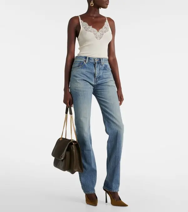 Saint Laurent High-rise Straight Leg Jeans
