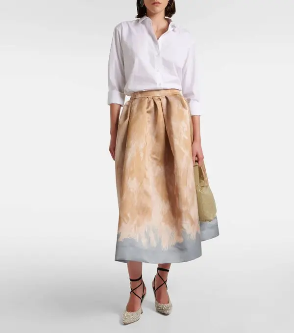 Dries Van Noten Printed High-rise Midi Skirt - Multicoloured