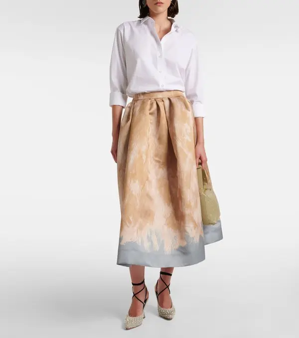 Dries Van Noten Printed High-rise Midi Skirt - Multicoloured