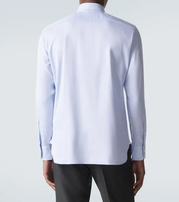 Zegna Cotton Oxford Shirt - Blue