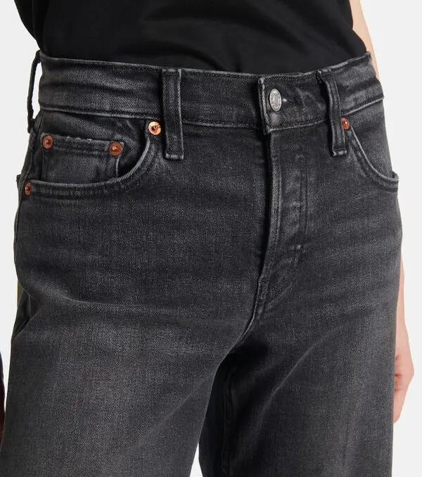 RE/DONE Mid-rise Wide-leg Jeans - Black