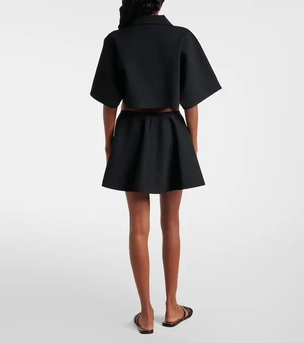 Alaïa Cropped Polo Shirt - Black