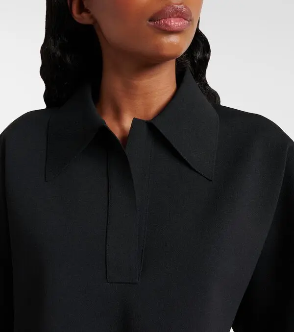 Alaïa Cropped Polo Shirt - Black