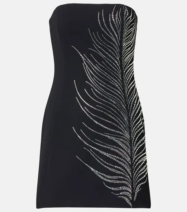 David Koma Crystal-embellished Mini Dress - Black