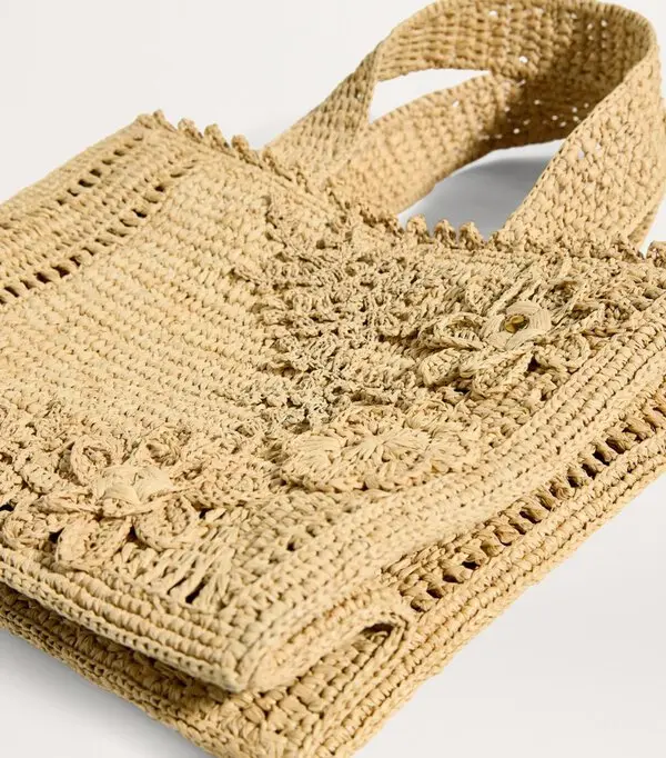 Zimmermann Raffia Floral Tote Bag