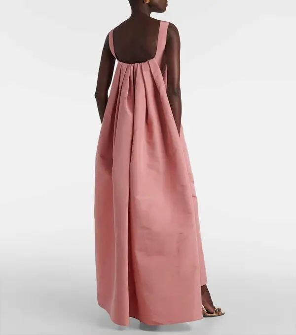 Oscar De La Renta Caped Silk Faille Gown