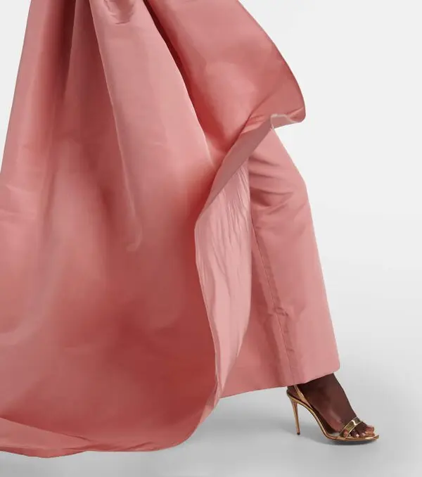 Oscar De La Renta Caped Silk Faille Gown