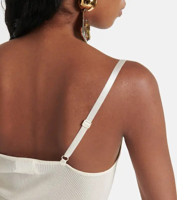Saint Laurent Lace-trimmed Silk Minidress - White