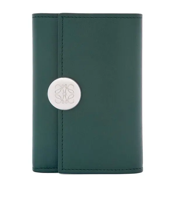 Loewe Small Leather Pebble Wallet - Green