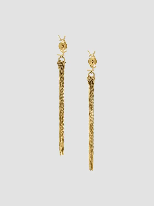 Saint Laurent Cassandre Tassel Earrings In Metal - Gold