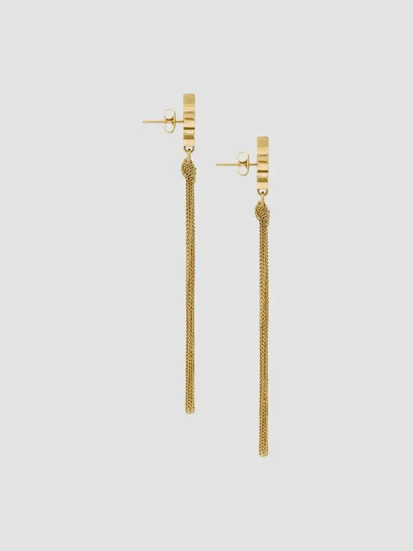 Saint Laurent Cassandre Tassel Earrings In Metal - Gold